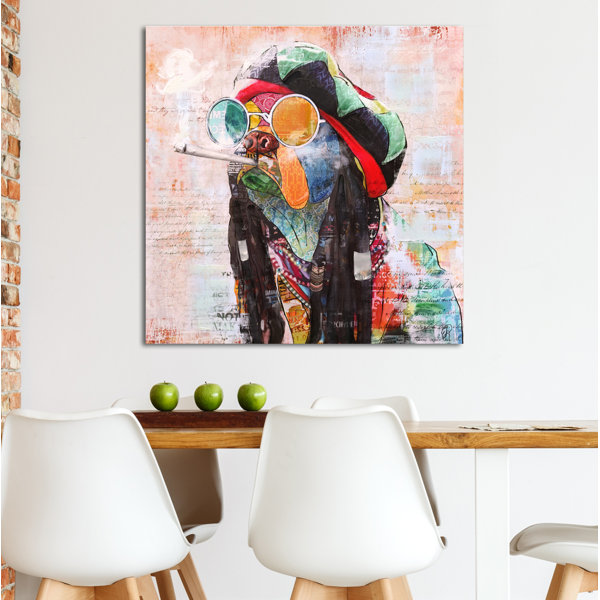 Ebern Designs Französische Bulldogge mit Dreads Pop Art von E. Ramirez - Gemälde auf Leinwand ...